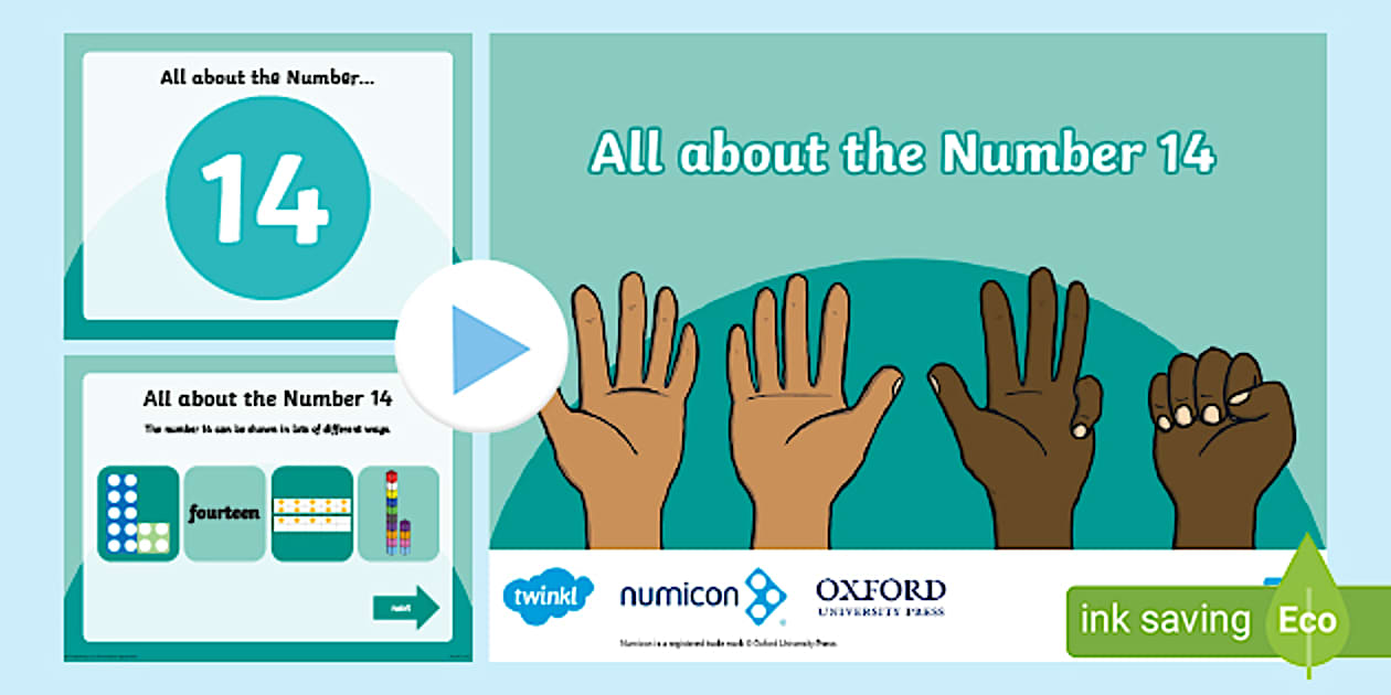 All About Number 14 PowerPoint Including Numicon Shapes